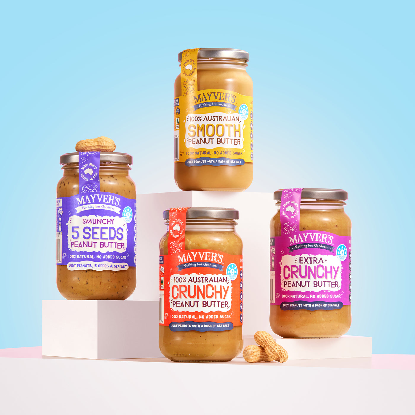 SMOOTH PEANUT BUTTER 375g – Mayver's
