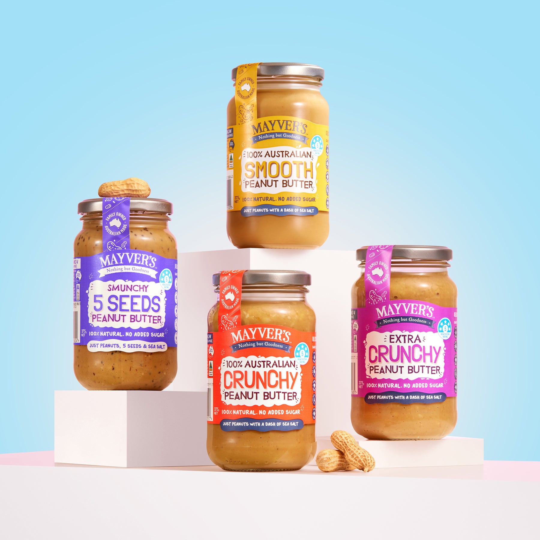 PROTEIN+ VANILLA SMOOTH PEANUT BUTTER 375g – Mayver's